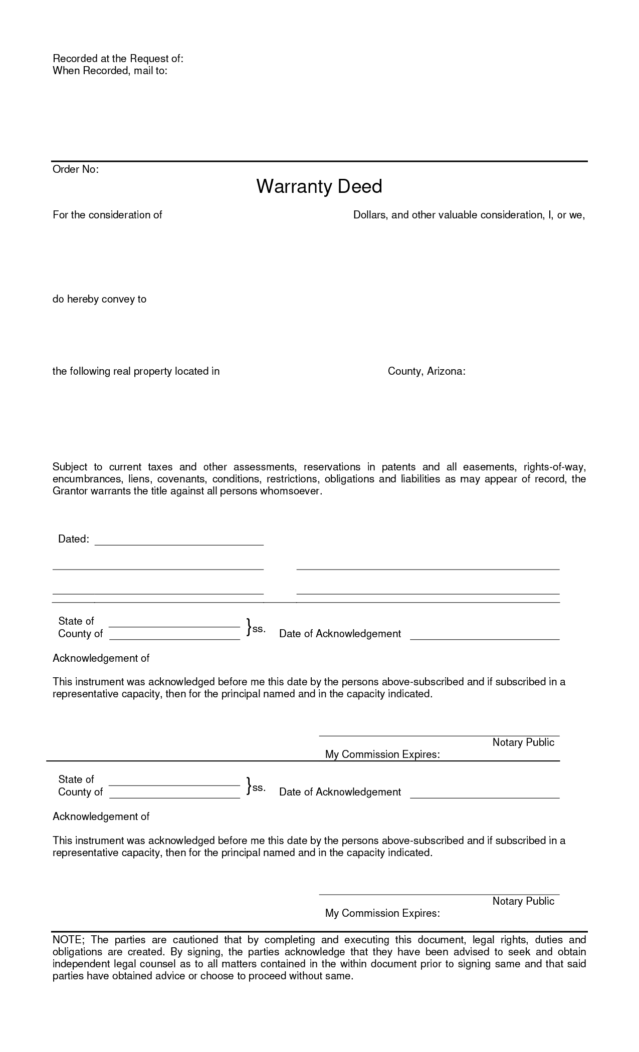 Notary Signing Agent Document FAQ General Warranty Deeds NNA